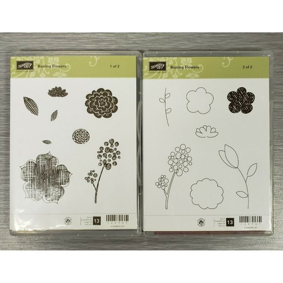 Stampin' Up! | Office | Stampin Up Raining Flowers Set Of 2 3 Floral ...